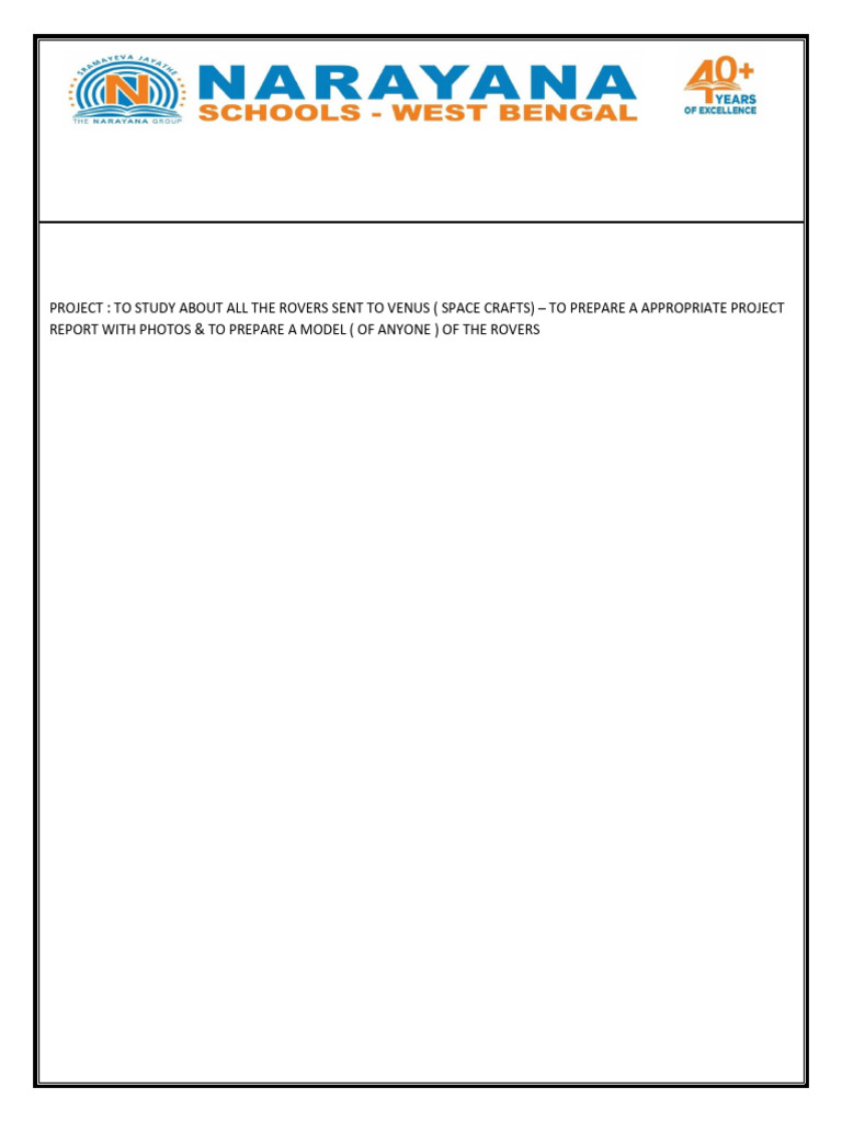 Venus Rover Project Homework Guide | PDF