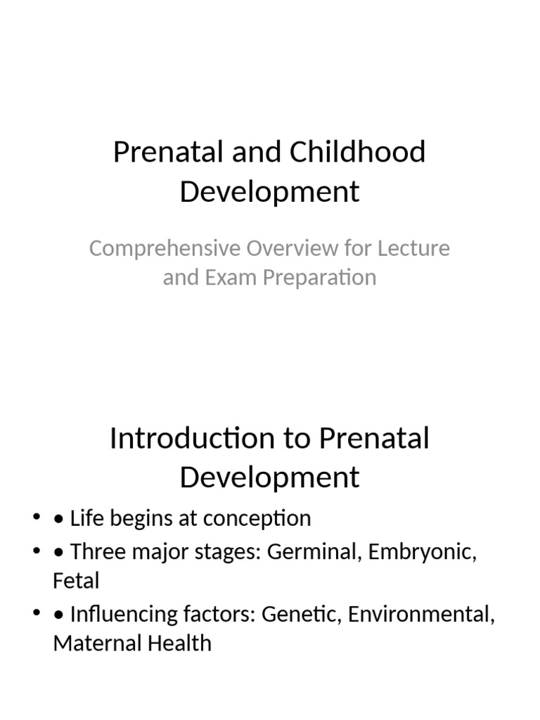 Prenatal and Childhood Development Detailed | PDF