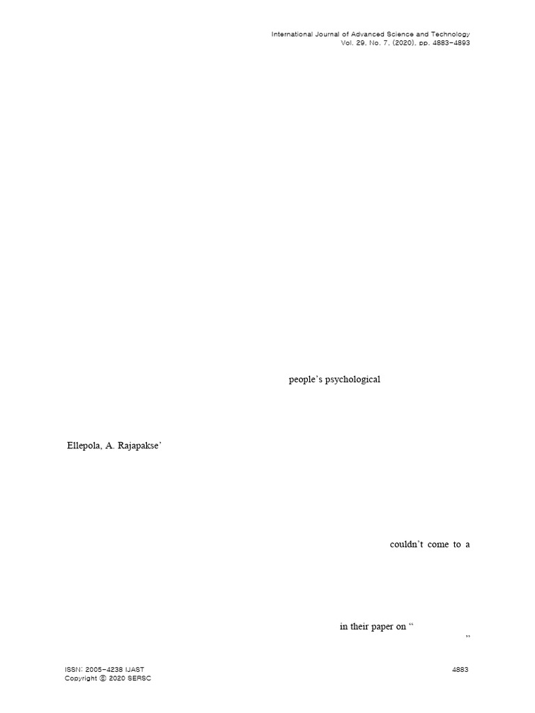 From Epidemic July 2020 IJAST | PDF | Quarantine | Pandemic