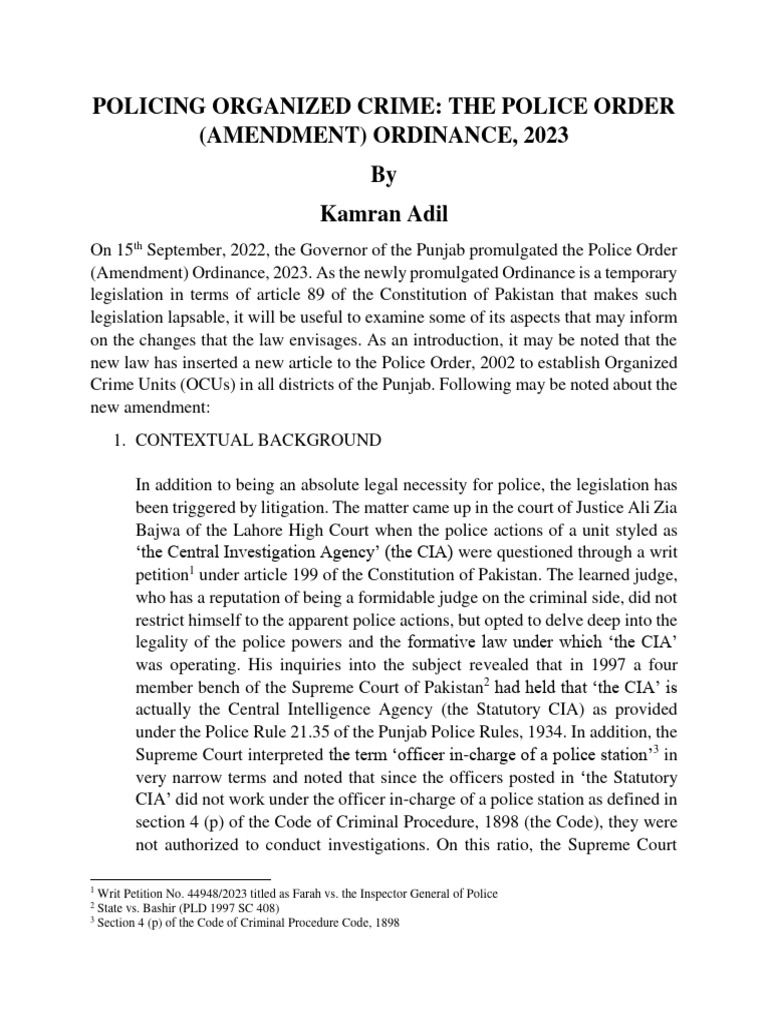 POLICING_ORGANIZED_CRIME_THE_POLICE_ORDE | PDF | Organized Crime | Crimes