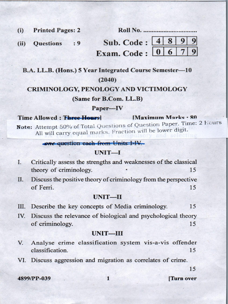 Criminology, Penology and Victimology | PDF