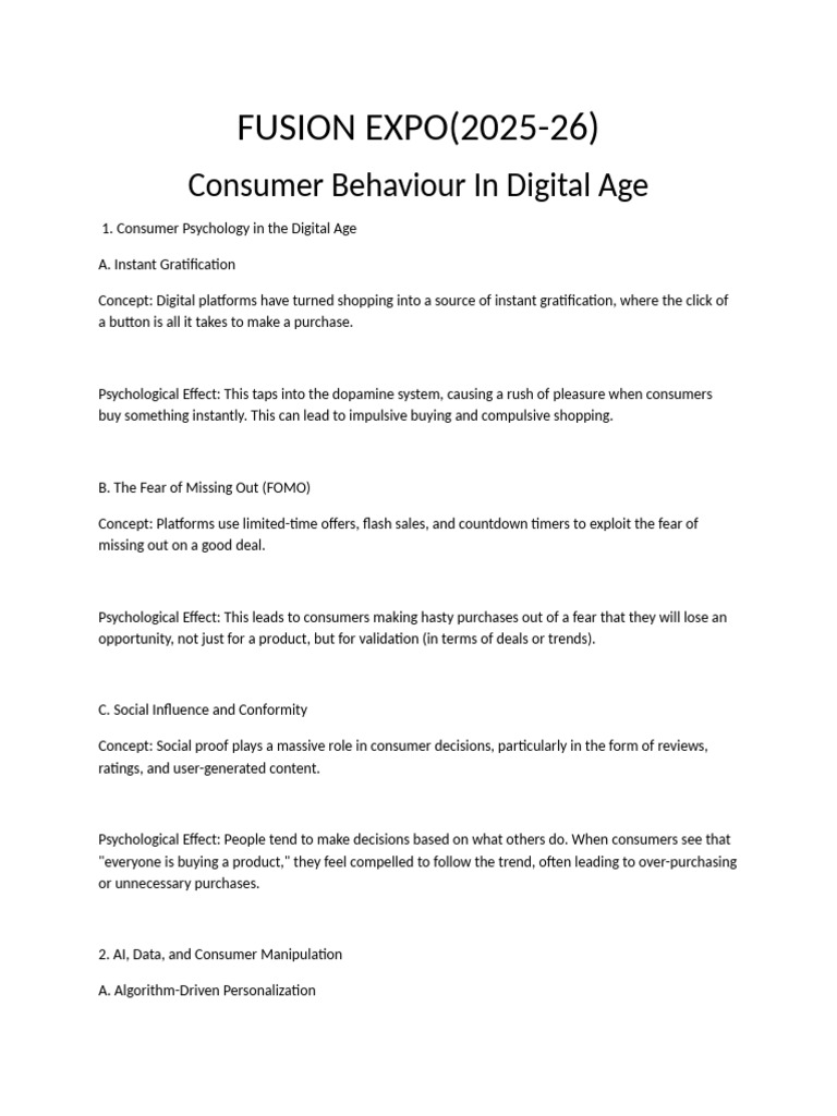Consumer Psychology (Fusion Expo) | PDF | Consumer Behaviour | Behavior