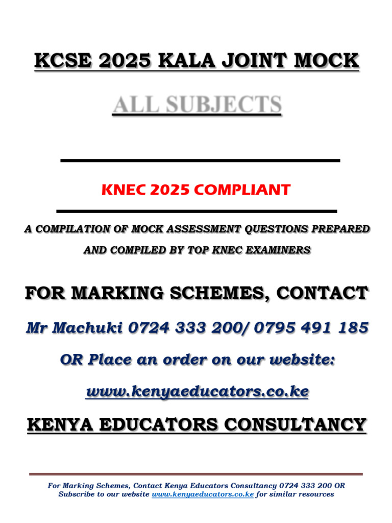 KALA Joint Mock Exams 2025 Guide | PDF | Latitude | Mathematics