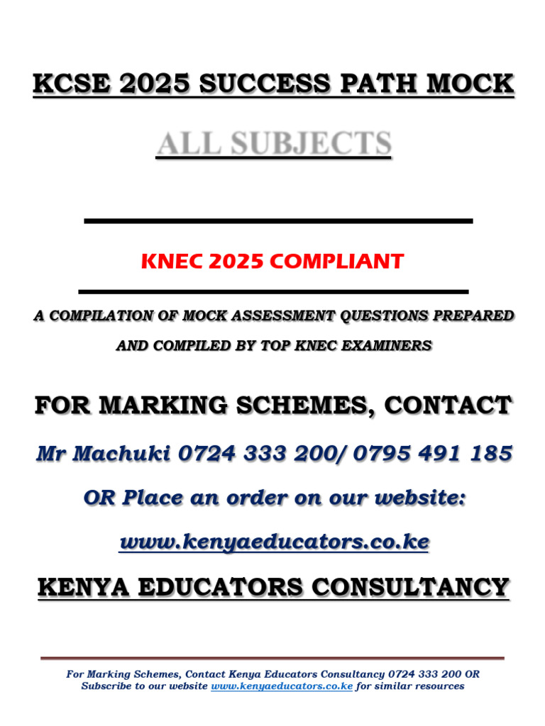 Kcse 2025 Success Path Joint Mocks | PDF | Waves | Mirror
