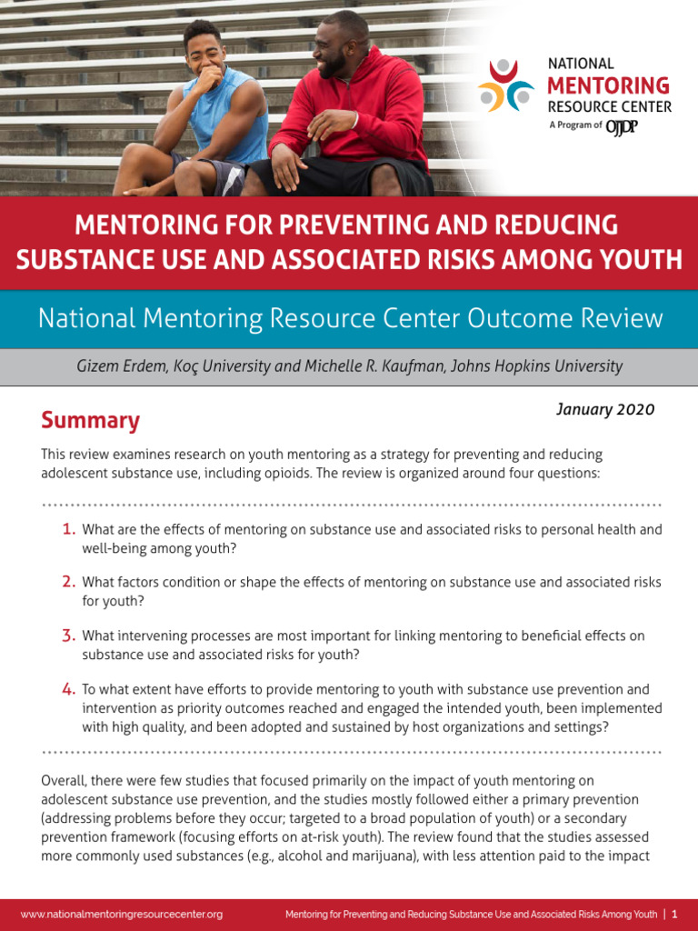 Youth Mentoring for Substance Use Prevention | PDF | Substance Abuse ...