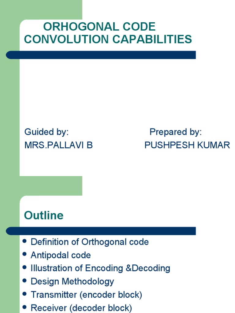 Orthogonal Code Convolution By Pushpesh Pdf Code Bit 1702