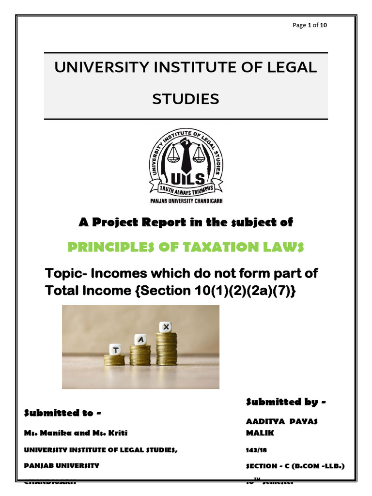 INCOME TAX Project - Aaditya Payas Malik | PDF | Taxes | Lease