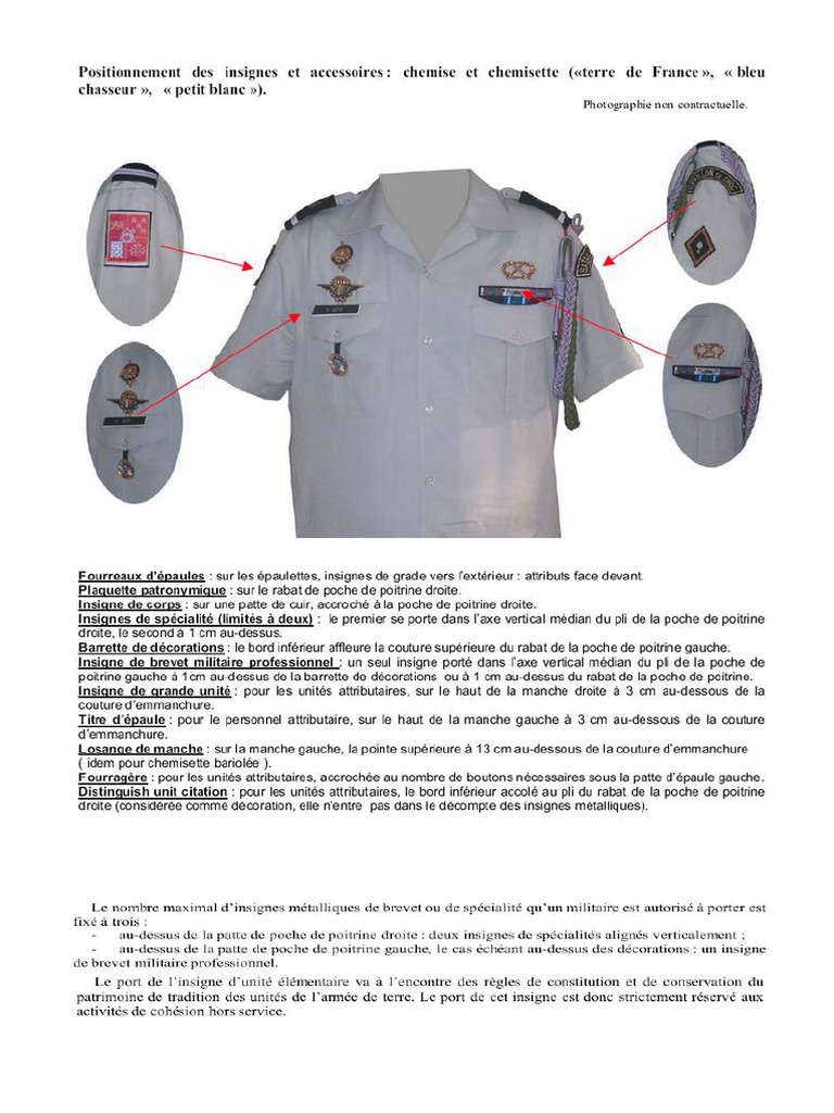 Composition Des Principales Tenues. Chemise TDF | PDF