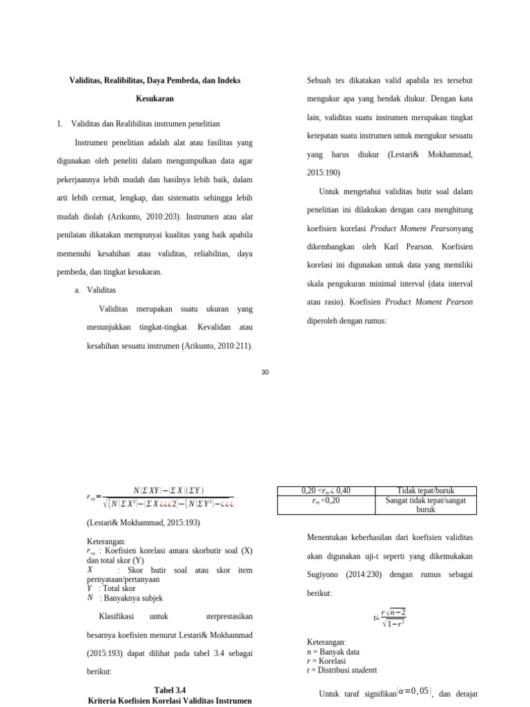 9a. Pertemuan Uji Validitas, Reliabelitas, DP, TK | PDF