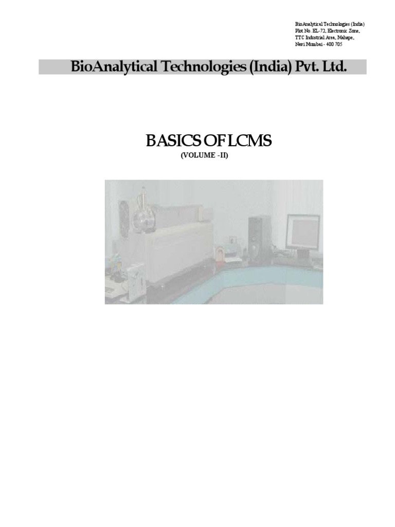 LCMS Introduction Part 2 | PDF | Mass Spectrometry | Liquid ...