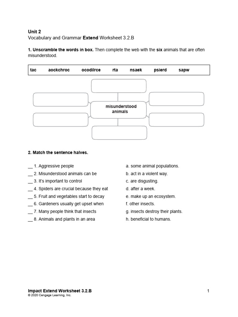 Impact 3 Unit 2 V and G Extend Worksheet 3.2.b | PDF