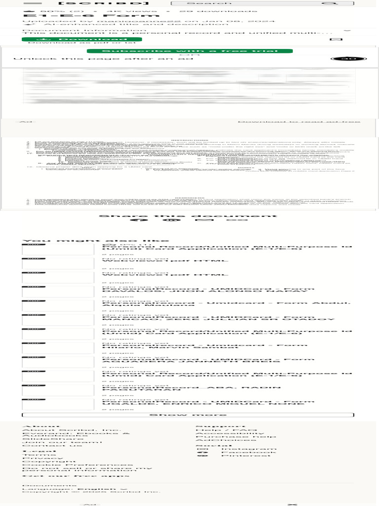 UMID Card Application E-1/E-6 Form | PDF | Identity Document