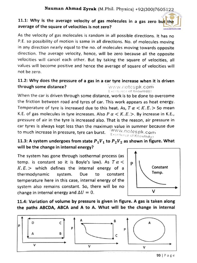 1st Physics CH 11 | PDF | Heat | Gases