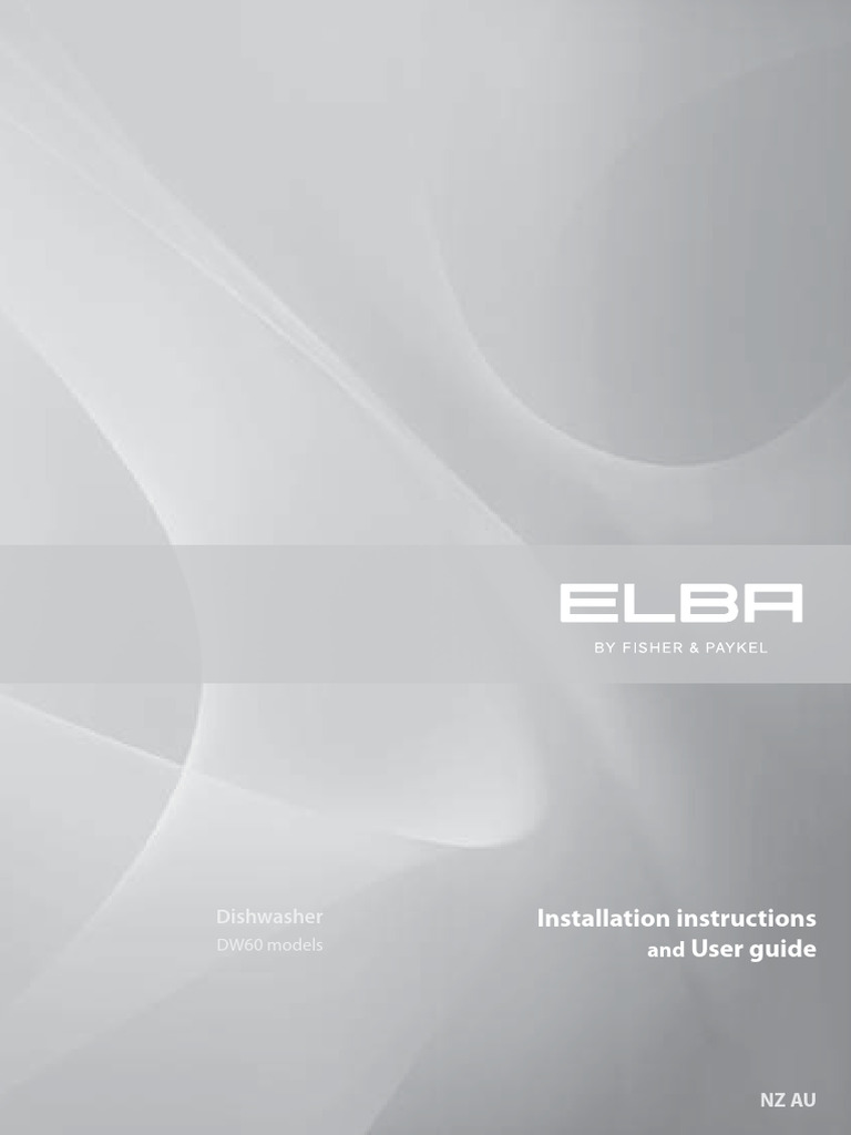 Elba DW60 Dishwasher User Guide | PDF | Dishwasher