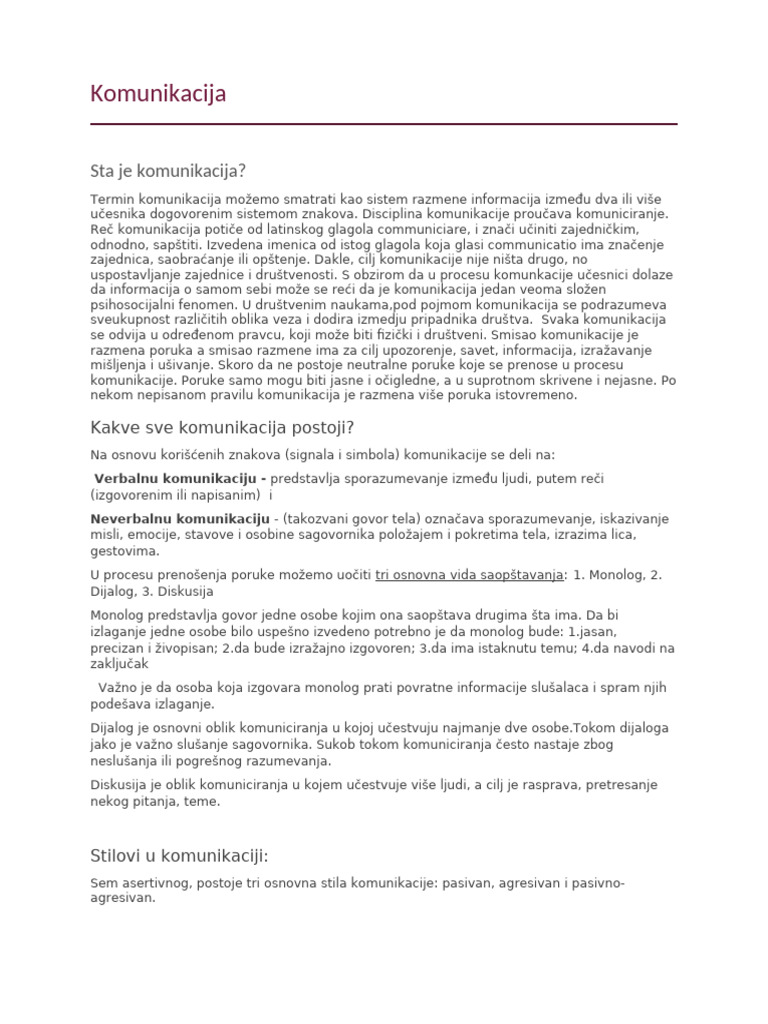 Komunikacija | PDF