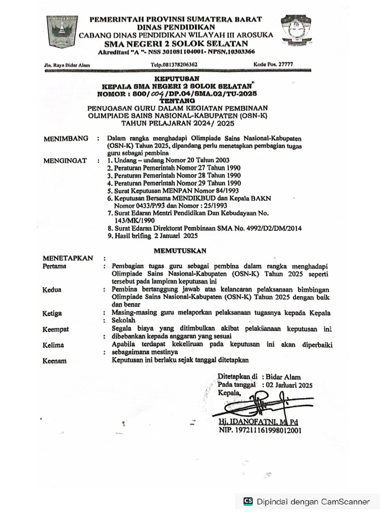 SK Pembina OSNK 2025 | PDF