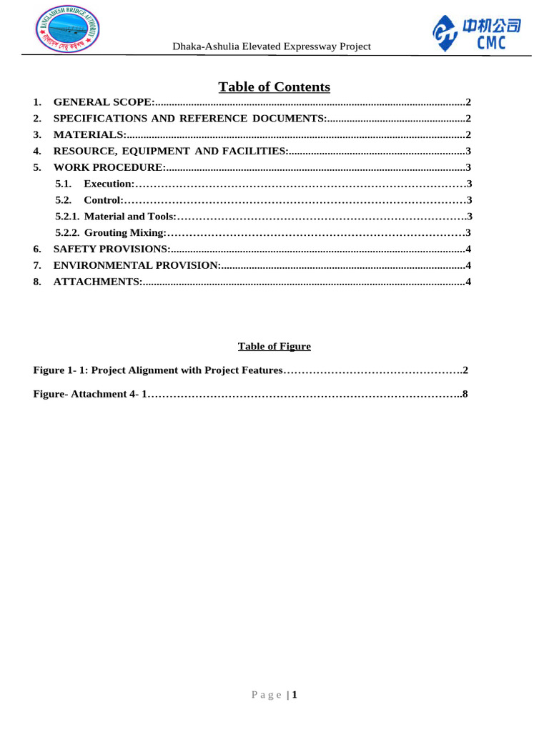 Method Statement of Cross Hole Sonic Logging (CSL) Pipe Filling | PDF ...