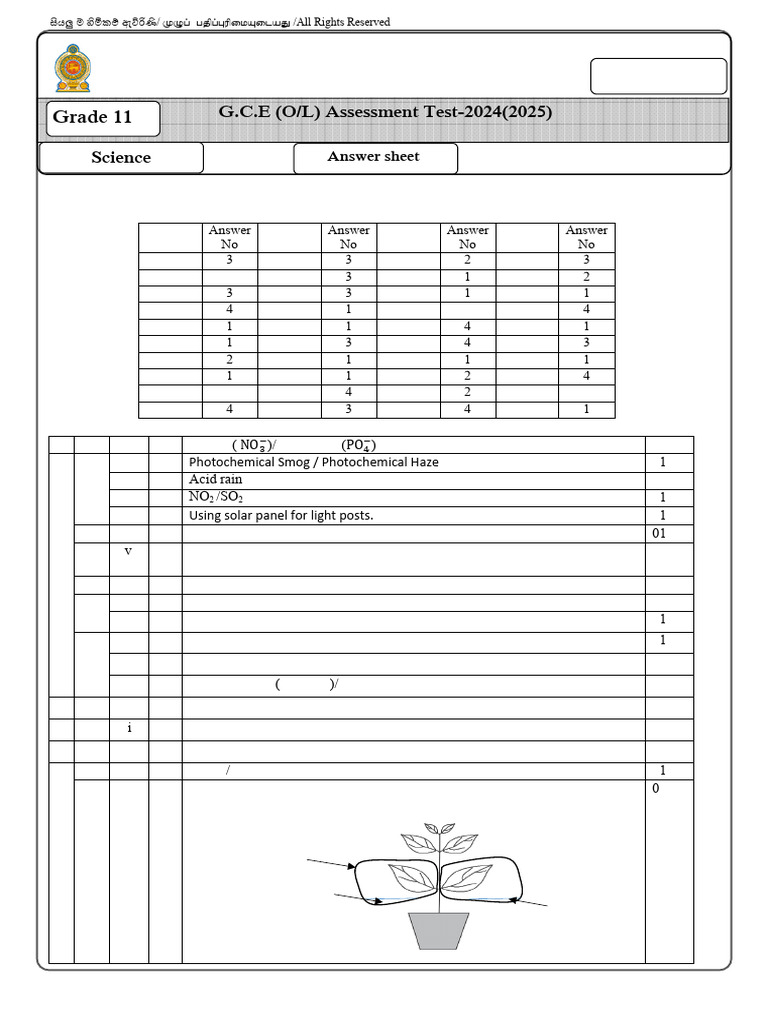 EM MOE - 2024 Science Paper Answers | PDF | Infrared | Chemistry