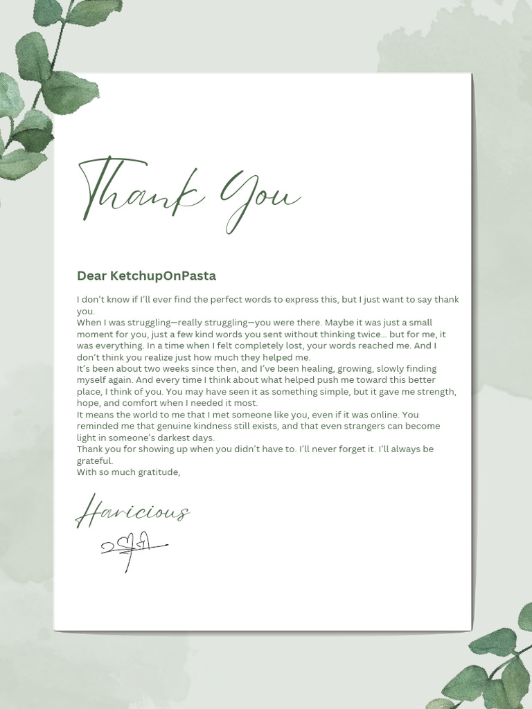 Thank You Note | PDF