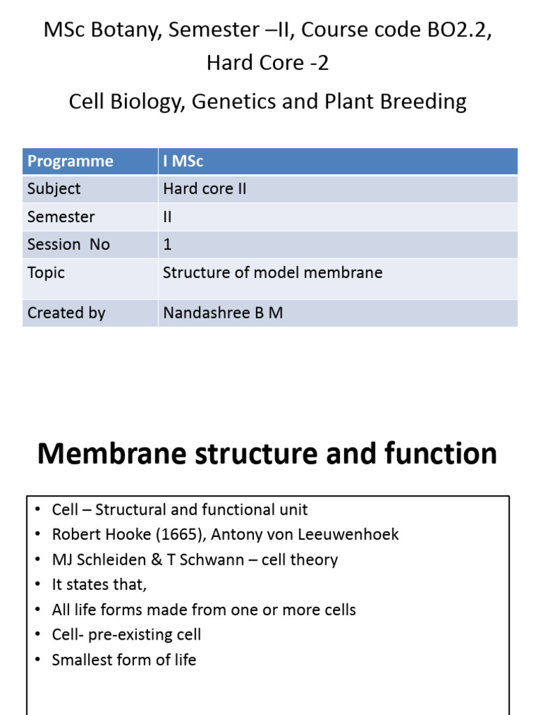 Structure of Model Membrane | PDF | Cell Membrane | Cell (Biology)