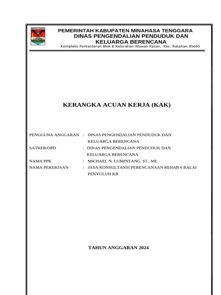 KAK Perencanaan Rehab 6 Balai KB | PDF