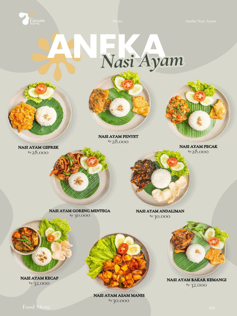 Menu Tawan Irama (21 X 29.7 CM) Ed | PDF | Indonesian Cuisine | Foods