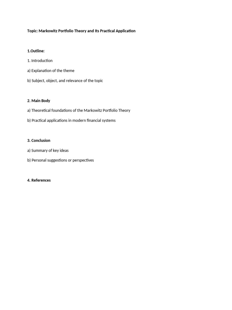 Markowitz Portfolio | PDF | Modern Portfolio Theory | Financial Risk