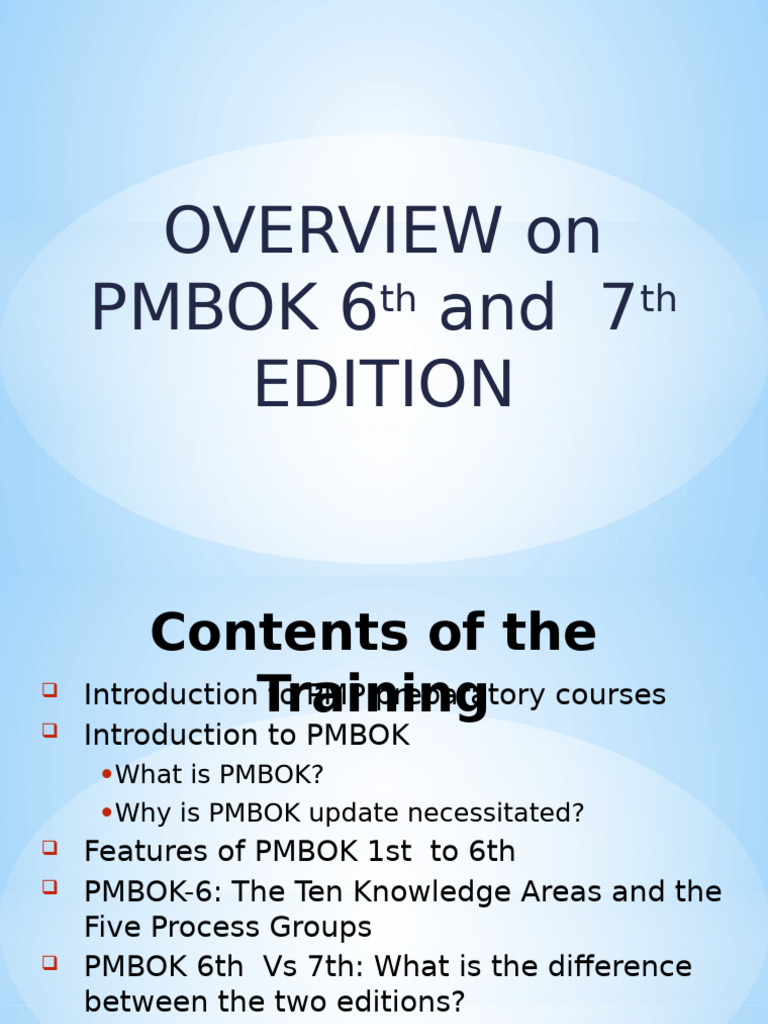 PMBOK 6th vs 7th Edition Overview | PDF | Project Management | Risk