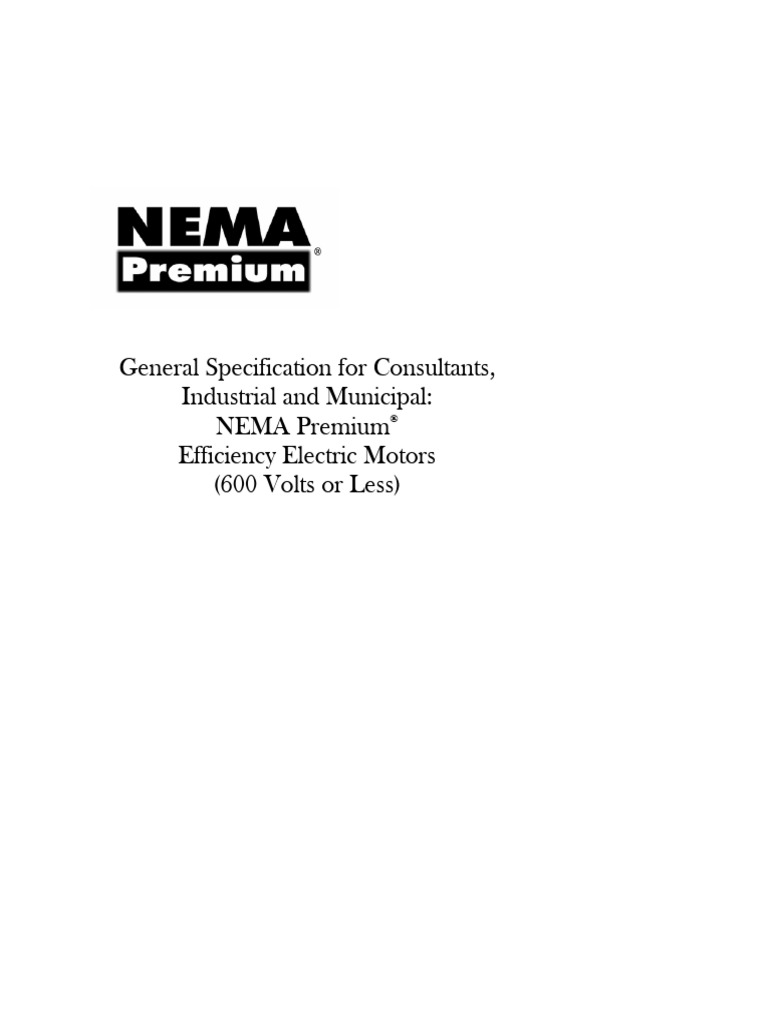 NEMA Premium Efficiency Electric Motors | PDF | Electric Motor | Engines
