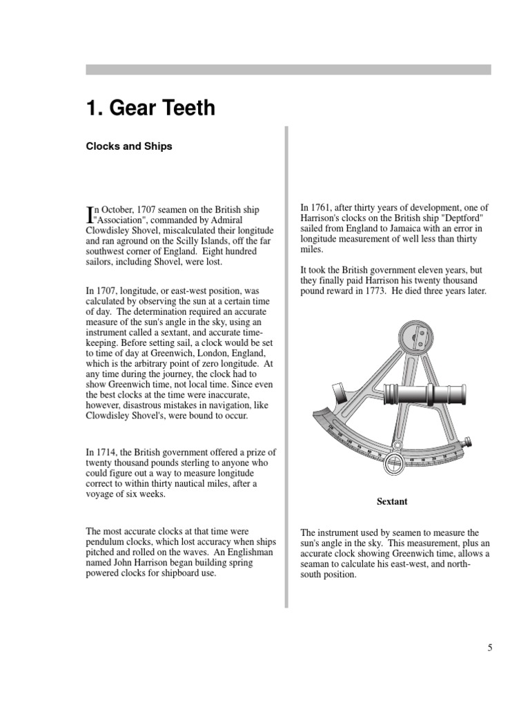 Gear Teeth: Clocks and Ships | PDF | Gear | Speed