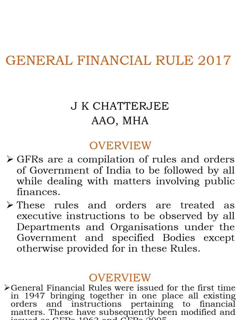 GFR - 2017 and Contract and GeM | PDF | Expense | Budget