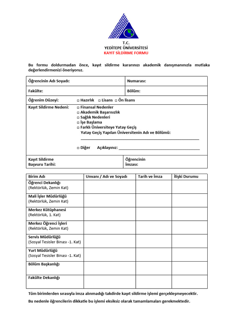 Yeni Kayit Sildirme Formu 16.07.2021 | PDF