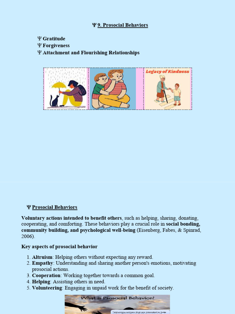 9 Prosocial Behaviors (Students) | PDF | Forgiveness | Gratitude