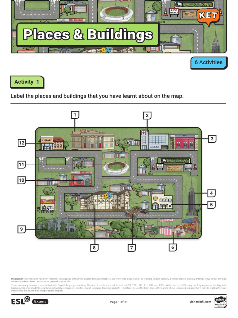 Places and Buildings Activity Guide | PDF | English As A Second Or ...