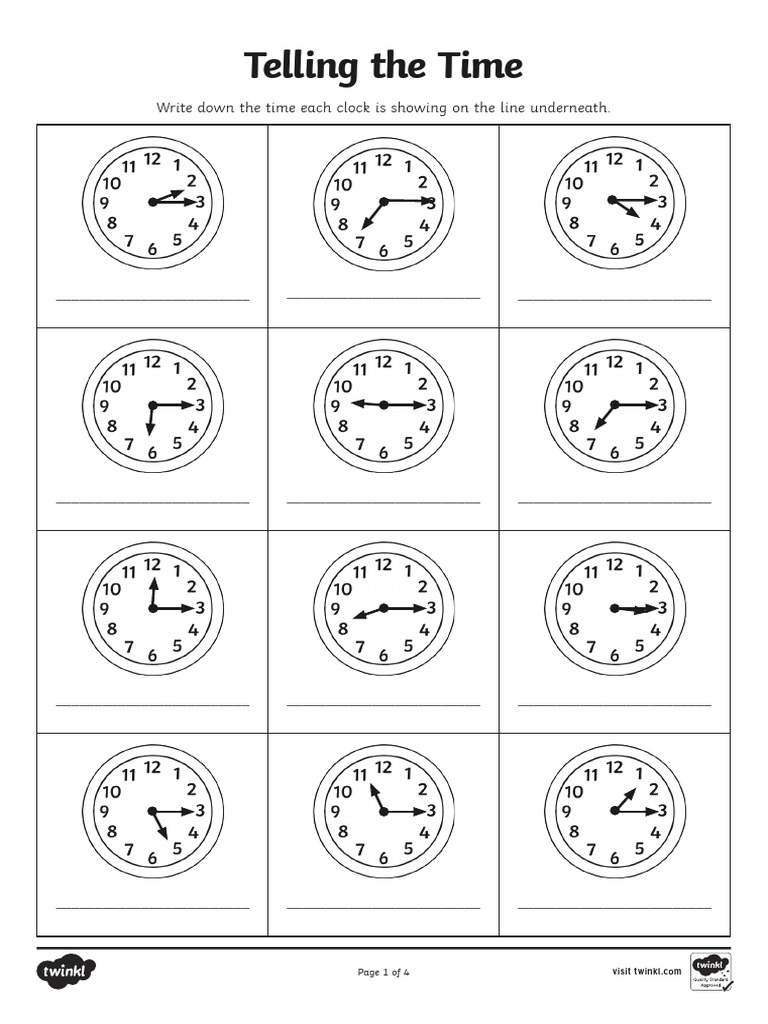 T N 7165 Oclock Half Past and Quarter Past Times Activity Sheet Ver 2 | PDF