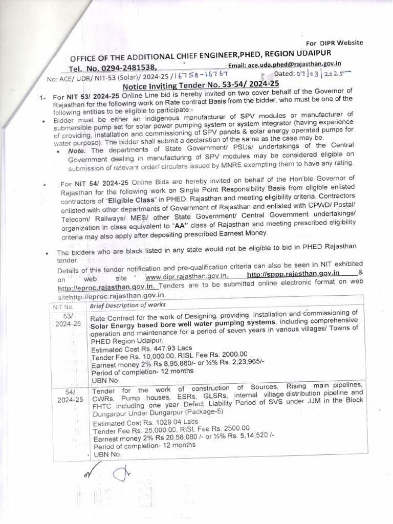 Tendernotice 1 3 | PDF