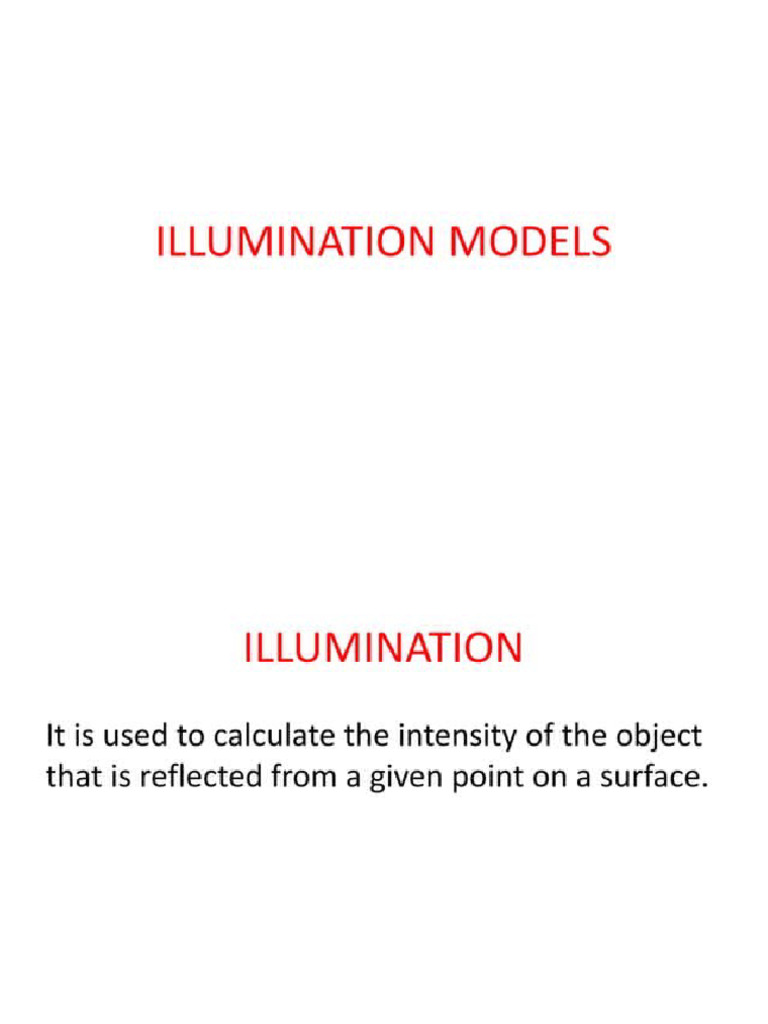 Illumination Model | PDF