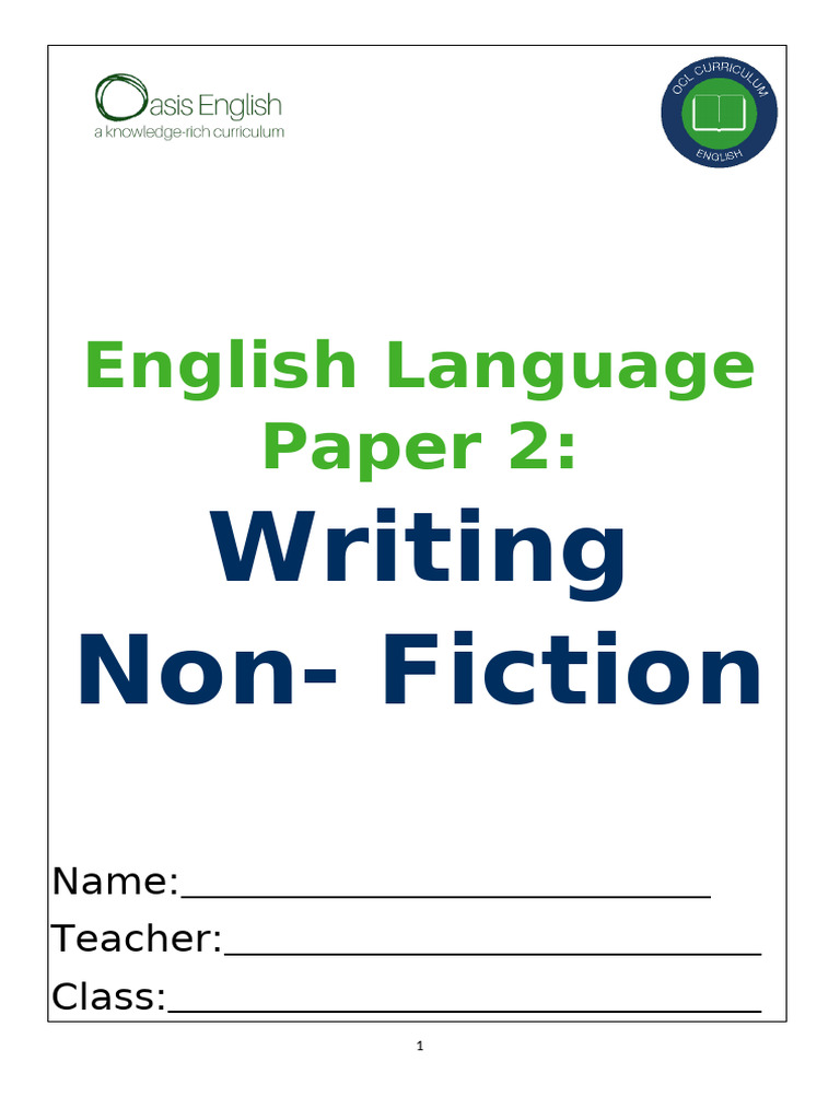 English_Language_Paper_2_Writing_Booklet | PDF | Reason | Vocabulary