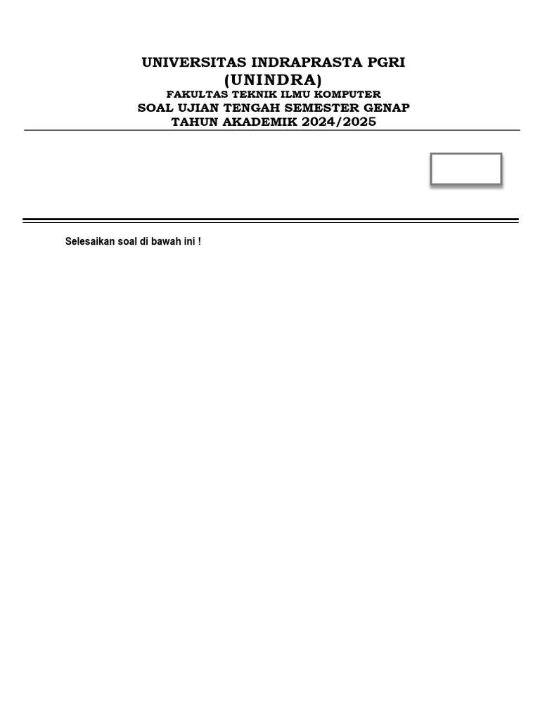 Soal Uts Sore Penulisan Ilmiah | PDF