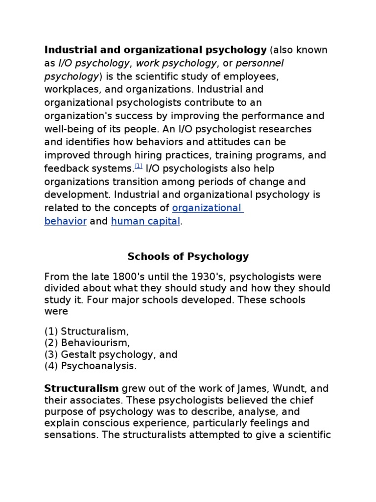 Industrial and Organizational Psychology | PDF | Industrial And ...