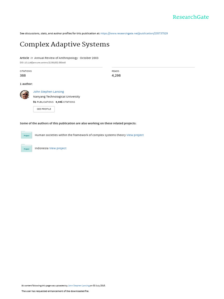 Complex Adaptive Systems | PDF | Attractor | Chaos Theory