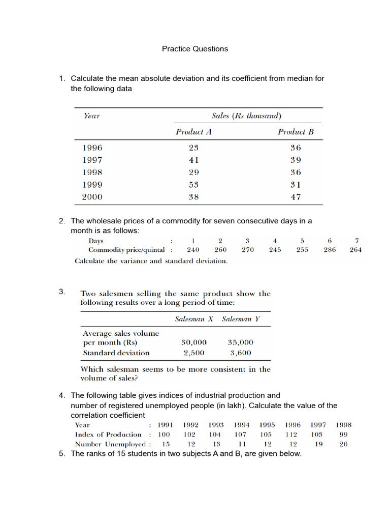 Practice Questions | PDF