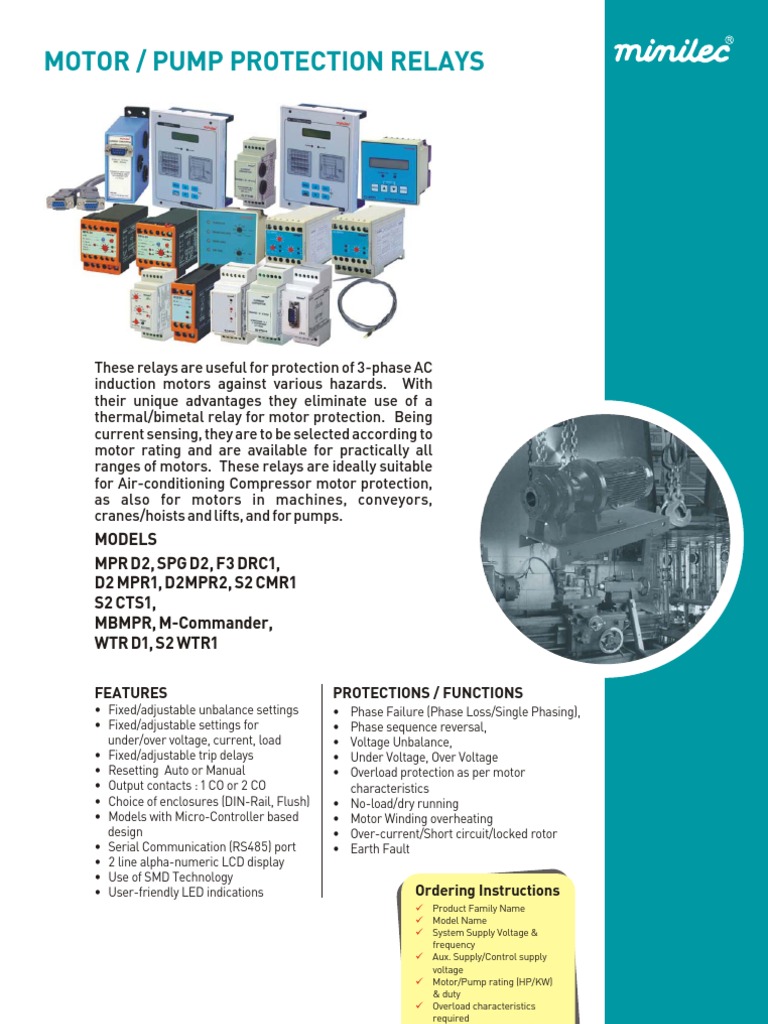 Motor Pump Protection Relays | PDF | Relay | Power Supply