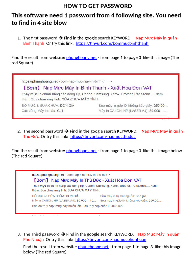 How To Get Password (4 Passwords) | PDF