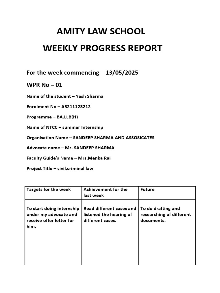 Yash Sharma WPR 01 | PDF