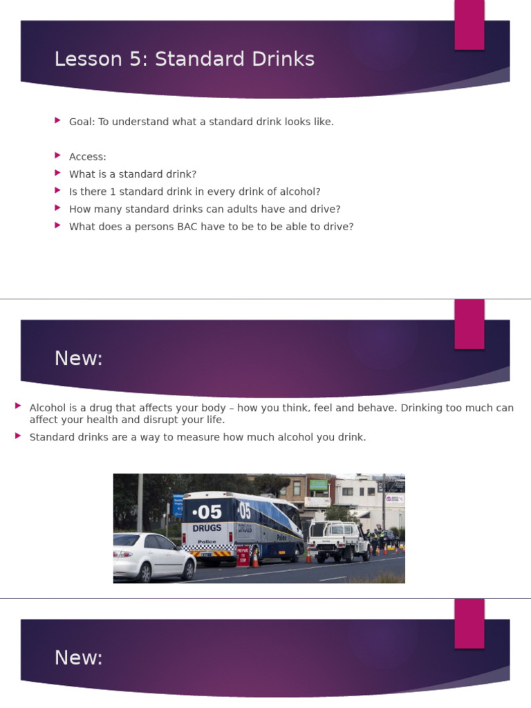 Lesson 5 - Term 4 - Standard Drinks | PDF