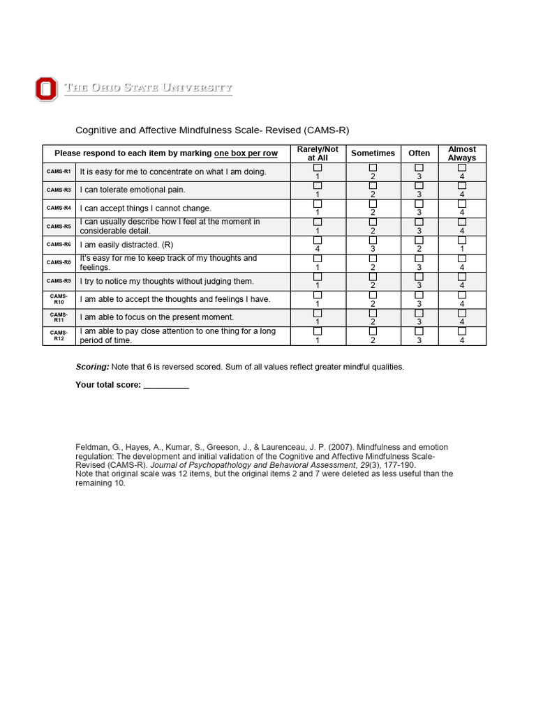 Https:Ogg - osu.Edu:Media:Documents:MB Stream:CAMS R | PDF | Affect ...