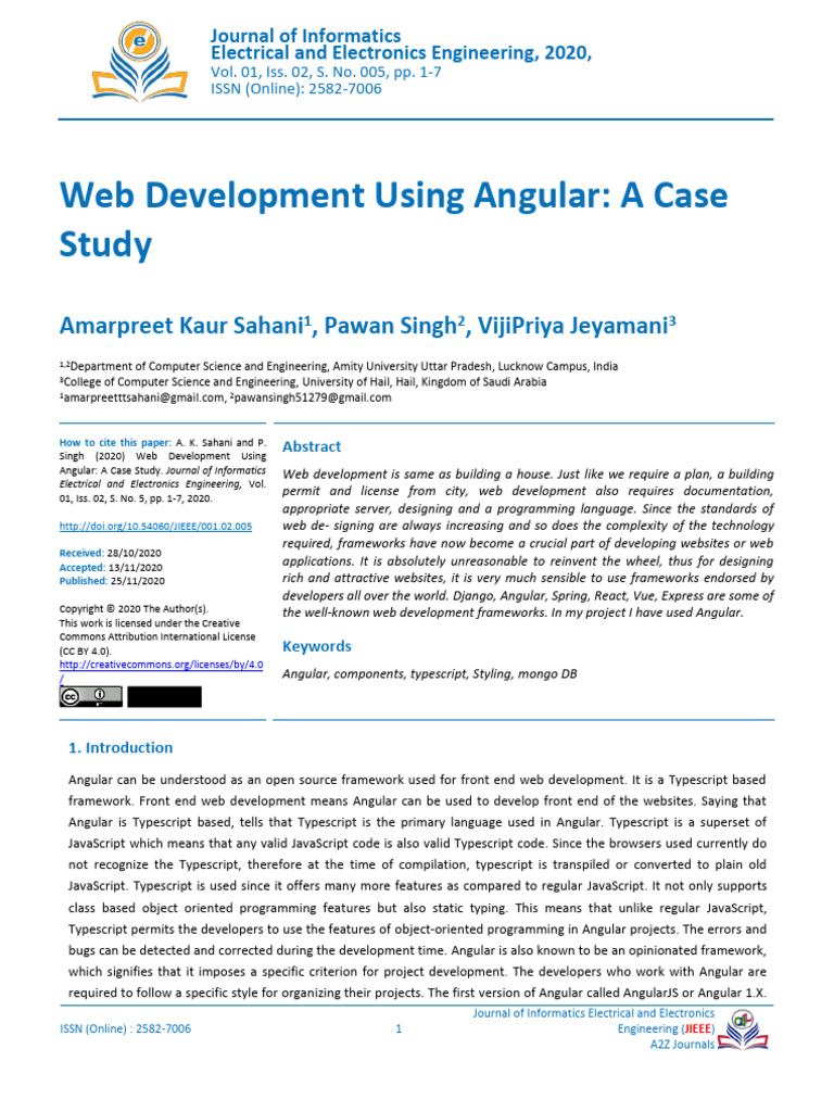 Web Development Using Angular A Case Study | PDF | Java Script | J Query