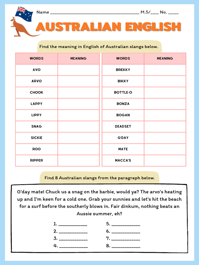 Australian Slang Meanings Guide | PDF