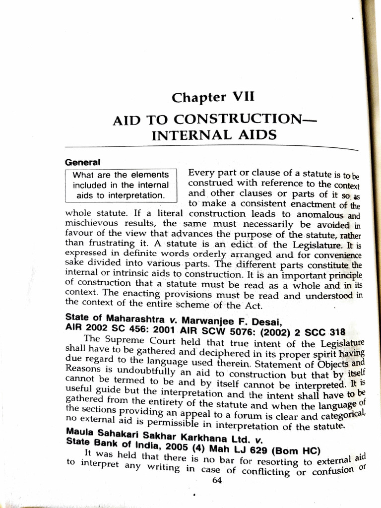 Internal Aids to Statutory Interpretation | PDF | Statutory ...